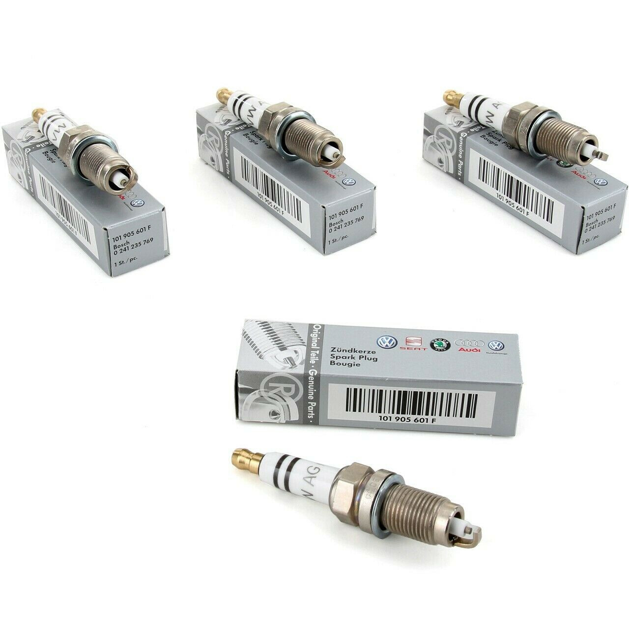 4x GENUINE VW spark plug GOLF 5 6 POLO IBIZA FABIA OCTAVIA 2 1.4 1.6 ...