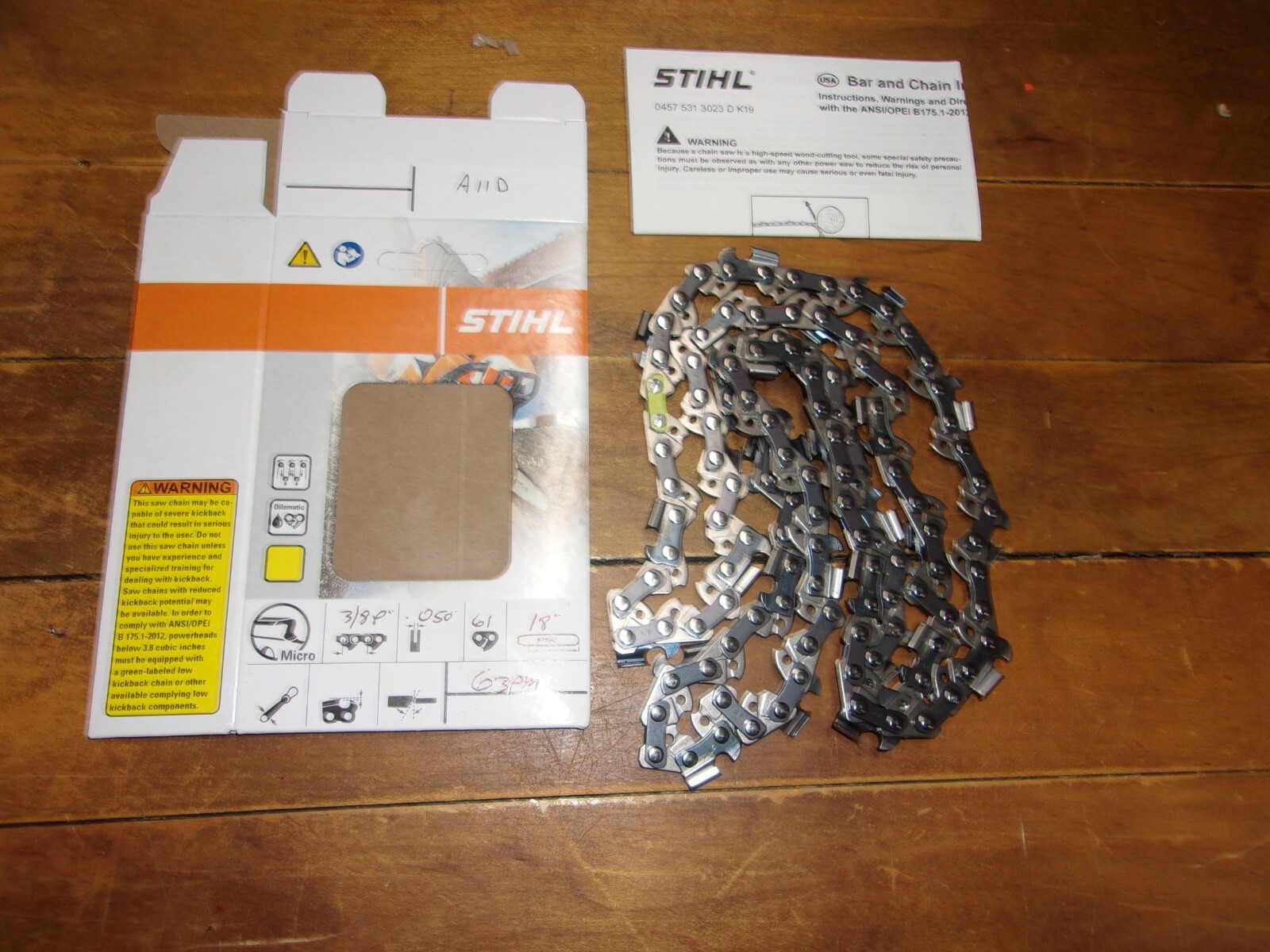 Stihl 18" Semi Chisel Chain OEM 3/8P" .050" 61DL 63PM Rapid Micro #GL ...