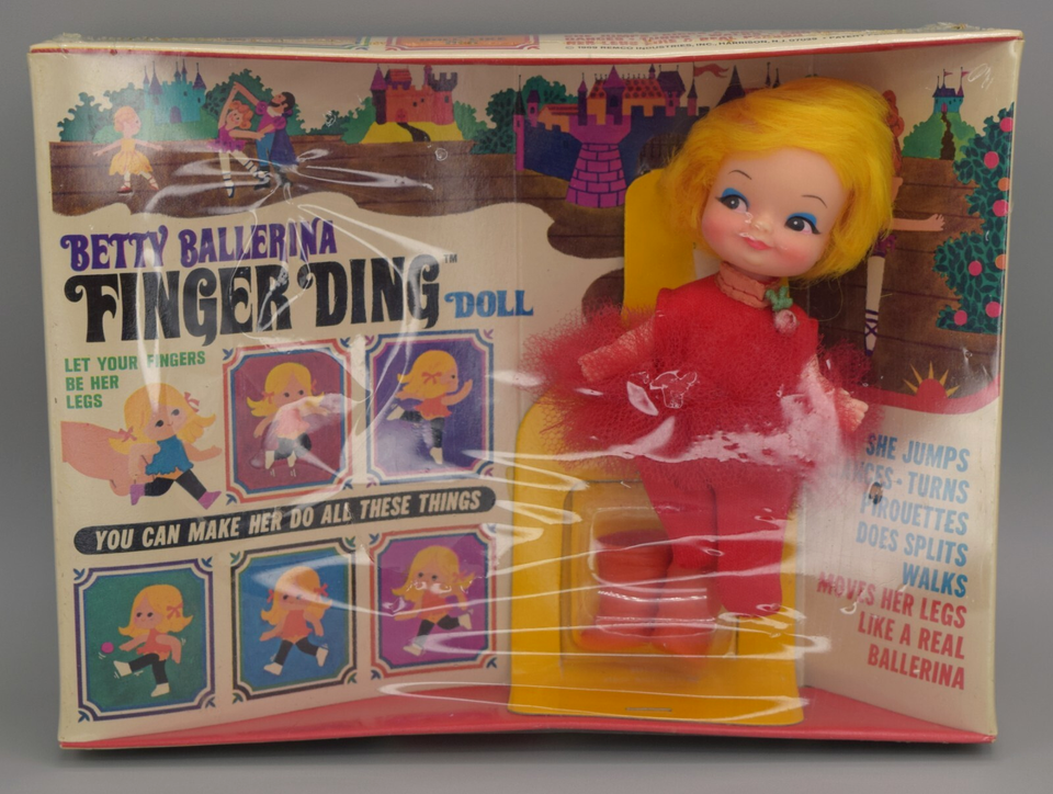 Vintage 1960's Remco Betty Ballerina Finger Ding Doll New NIB Sealed ...