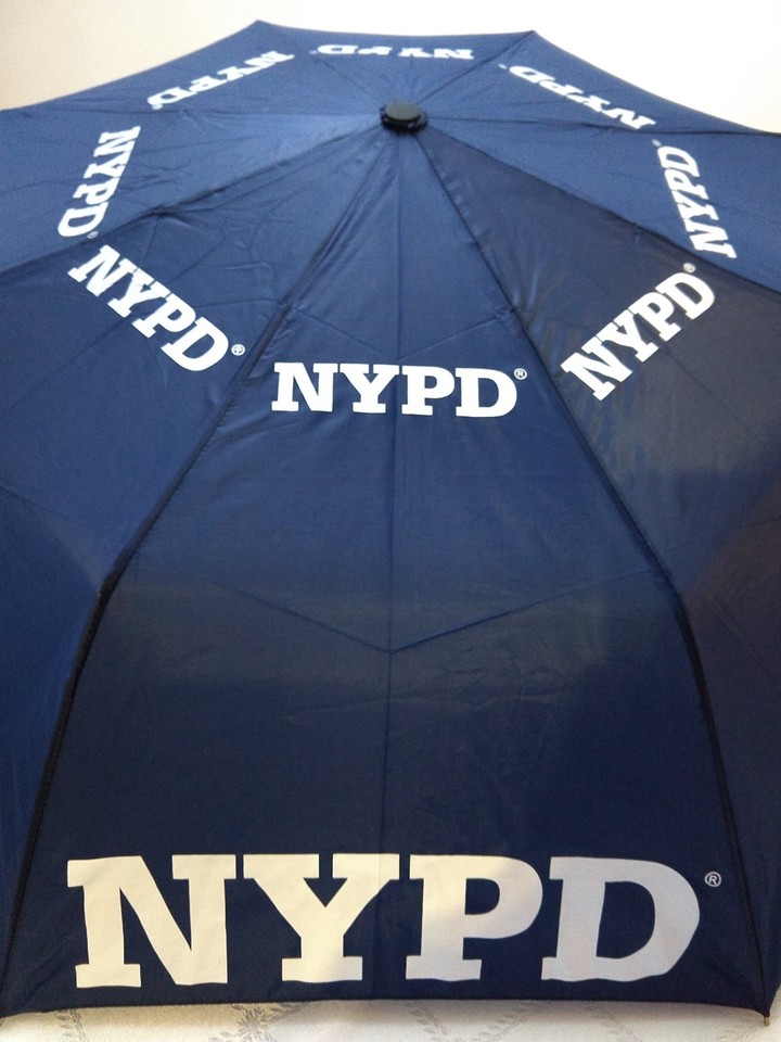 NYPD RAIN UMBRELLA COMPACT TRI FOLD BLUE STURDY CITY of New York police ...