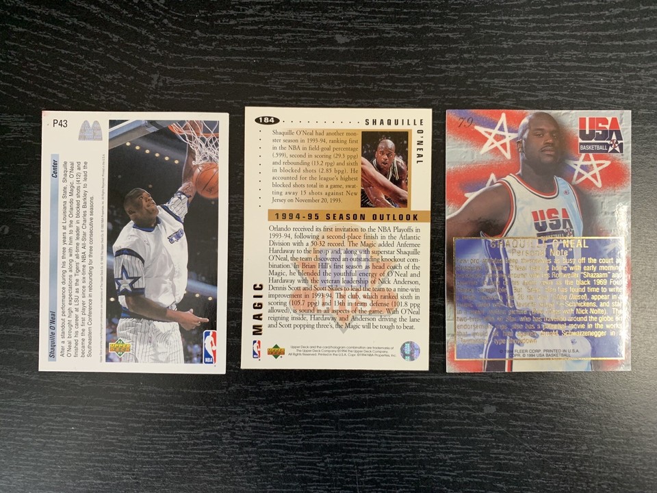 3 Vintage 1990’s Shaquille Oneal Shaq Trading Cards | eBay
