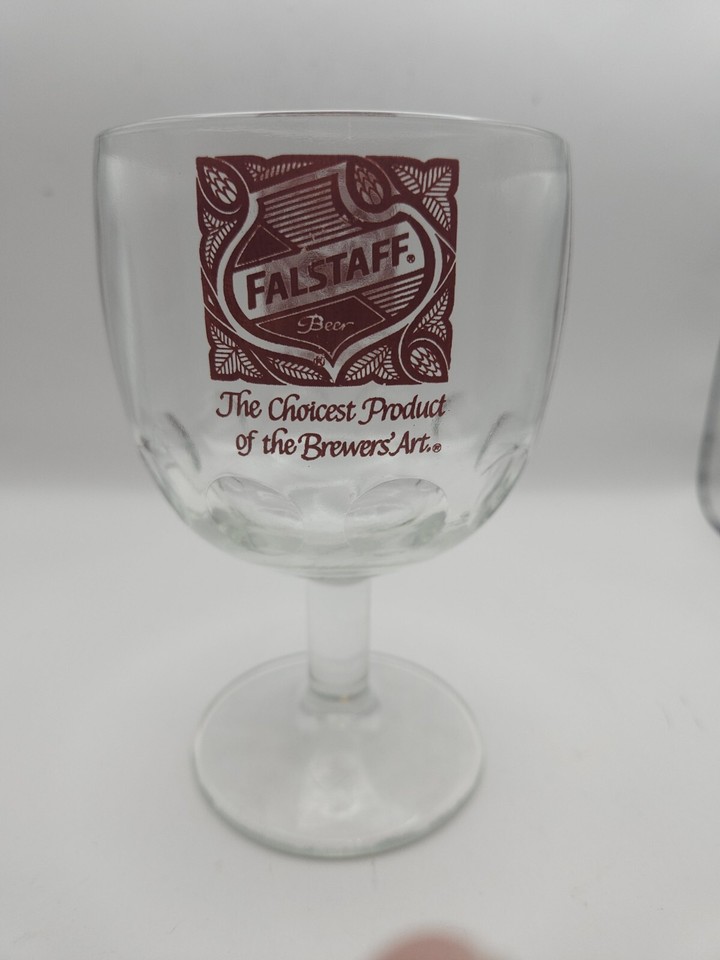 Vintage Falstaff Glass Beer Goblet Thumbprint Stemmed Mug 6 Inches Tall ...
