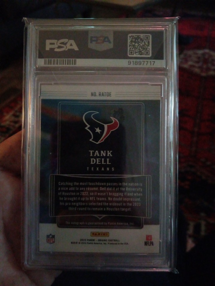 TANK DELL 2023 Panini Origins Rookie Autograph RC AUTO Texans PSA 9 ...