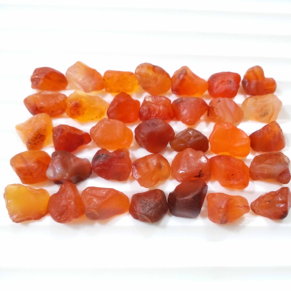Attractive Orange Carnelian Raw 35 Piece Size 8-10 MM Natural Rough ...