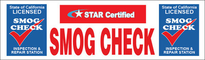 SMOG CHECK Inspection Repair STAR Certified Vinyl Banner Sign 4x12 ft ...