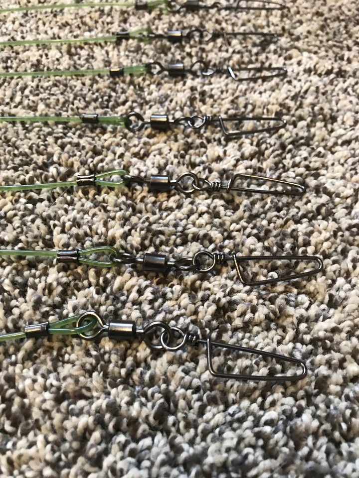 1DZ GANG RIG DROPS 36” HD LONG LINE CLIPS SNAP SWIVELS FOR DUCK GOOSE ...