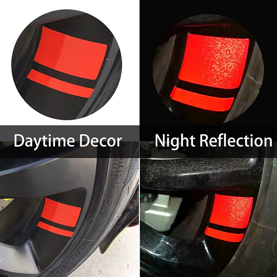 6× Reflective Car Wheel Rim Vinyl Decal Racing Stickers Accessories For ...