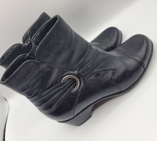 Clarks Black Leather Zip Ankle Boots Womens Size 8 M Style 39159 | eBay