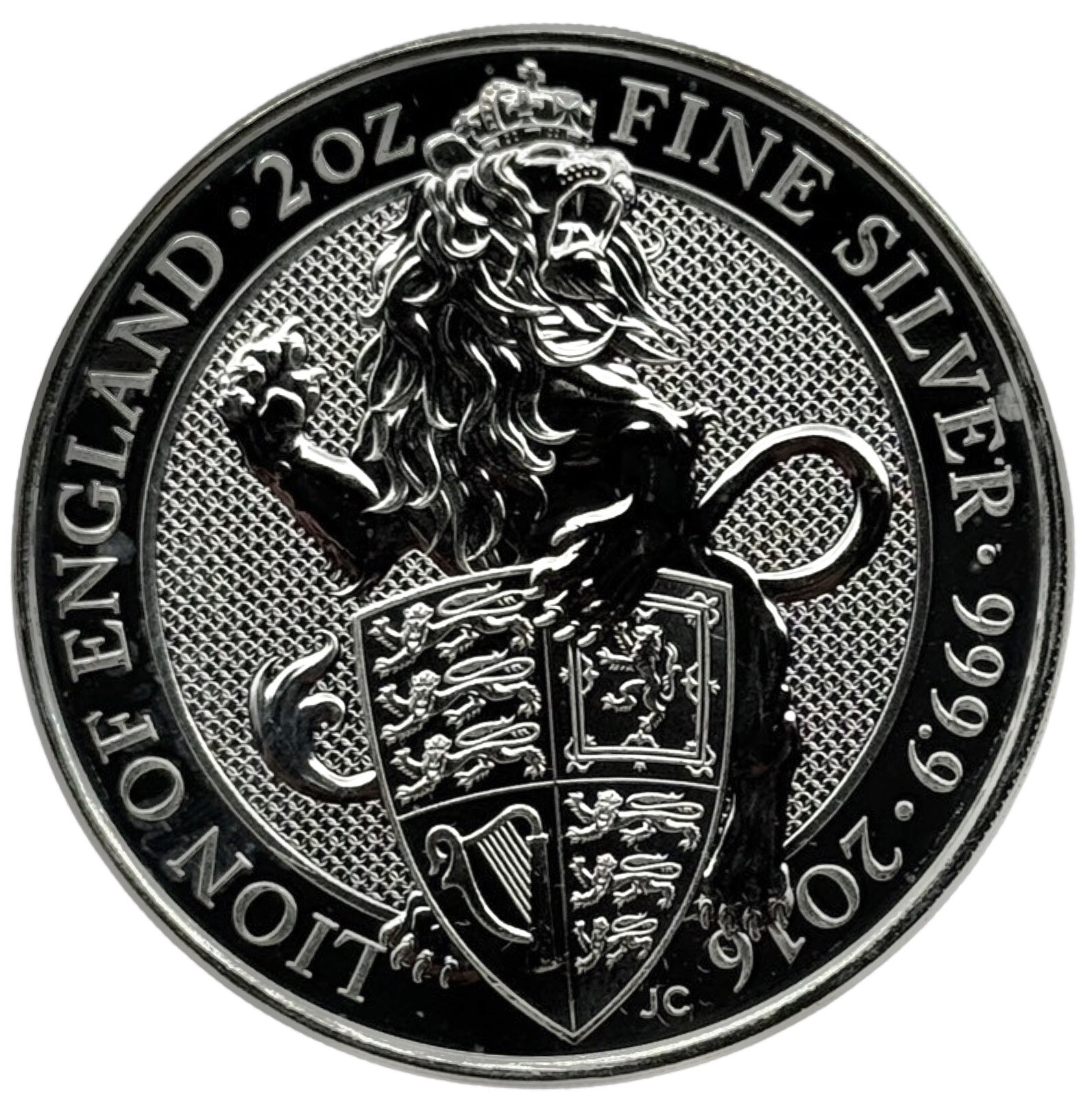 2016 2 oz .9999 Fine Silver Queen's Beast Lion Of England Coin BU UNC ...