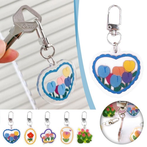 Cute Acrylic Tulip Flower Keychain Ornaments Key Rings GXxpa O0W2 | eBay