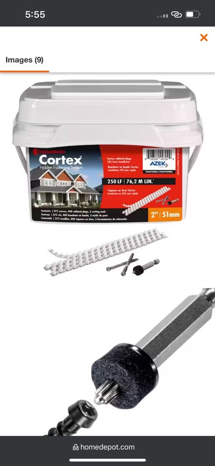 FastenMaster Collated Hidden Fastening System for AZEK- 2' Screws/Plugs ...