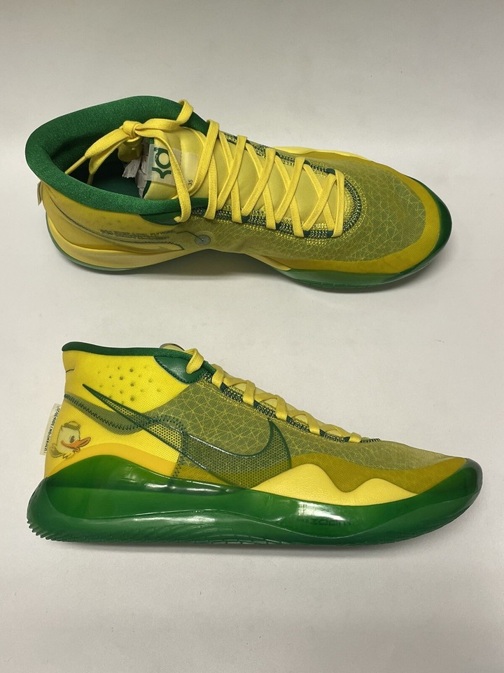 Nike Zoom KD12 Oregon Ducks Team Issued Promo Shoes Yellow Green Men’s ...