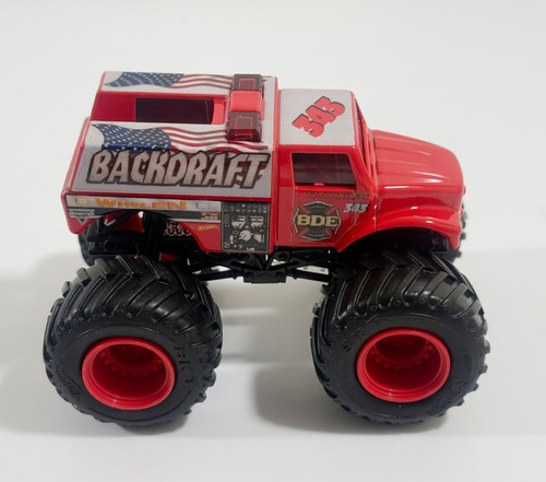 Hot Wheels Monster Jam Trucks Backdraft Fire Die-Cast Stunt Ramp Series ...