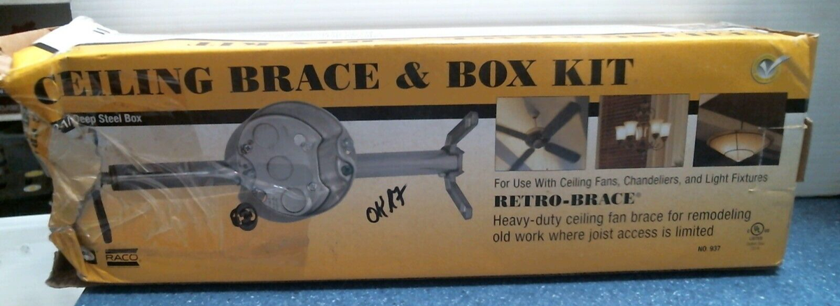 Old Work Ceiling Fan Brace Box Retro Brace Ceiling Fan Support For