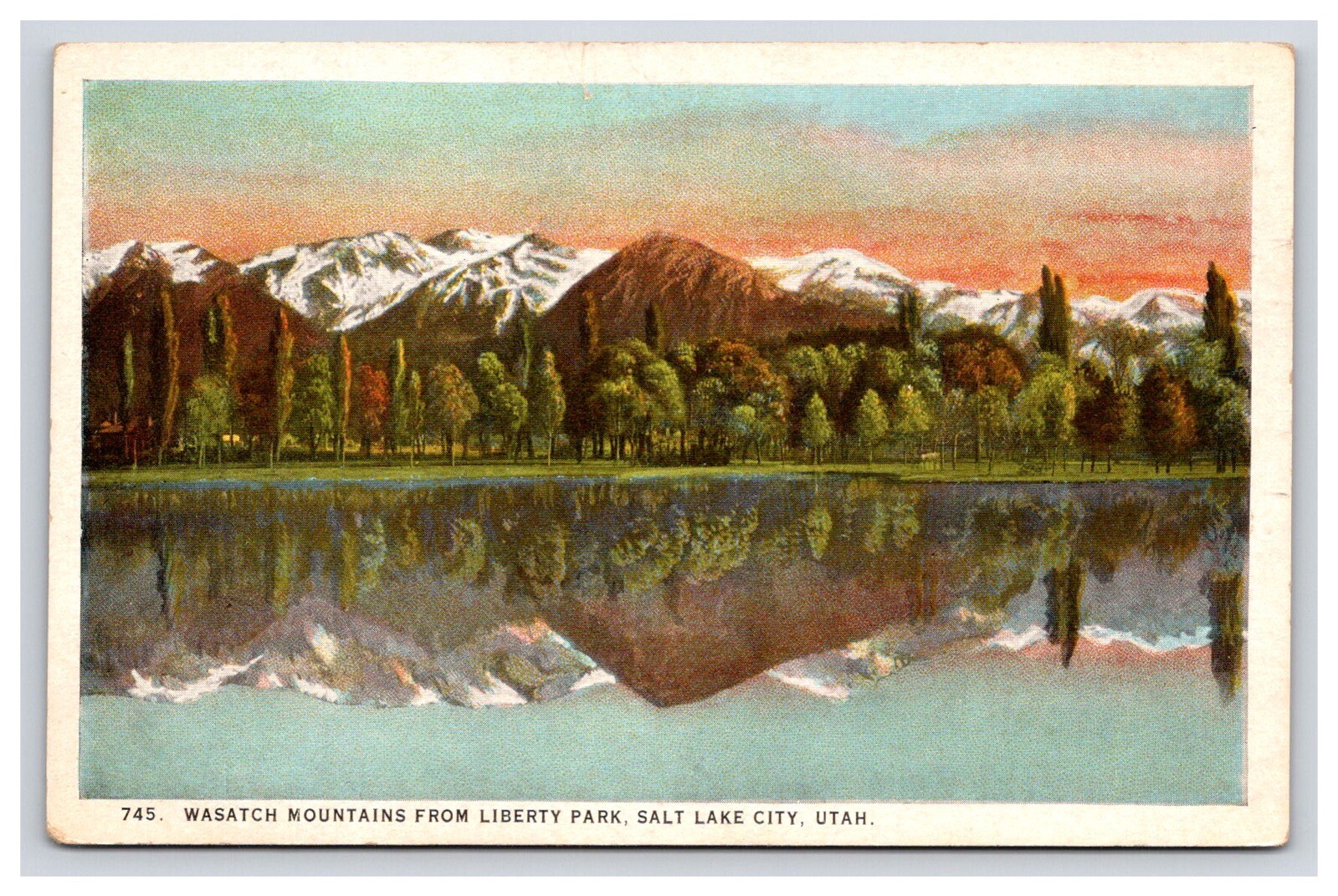 Postcard: UT Wasatch Mountains Liberty Park, Salt Lake City, Utah ...