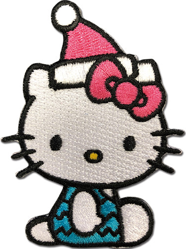 HELLO KITTY - HELLO KITTY 10 PATCH with pink santa hat sitting | eBay