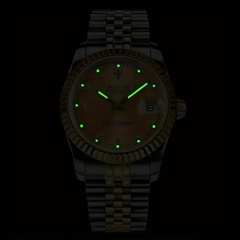 HOLUNS Watch Waterproof AUTOMATIC MECHANICAL BLACK & GOLD | eBay