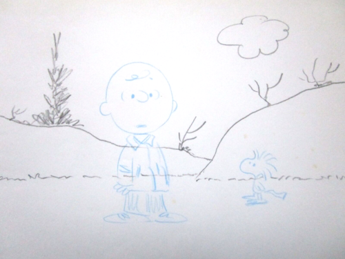 PEANUTS CHARLIE BROWN Charles Schulz ORIGINAL PROD cel DRAWING LAYOUT ...