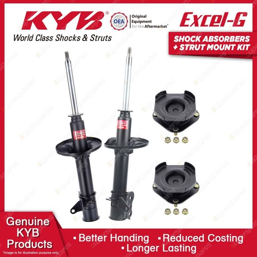 2x Rear KYB Shock Absorbers + Strut Mount Kit for Mazda 626 GF FSDE 97 ...