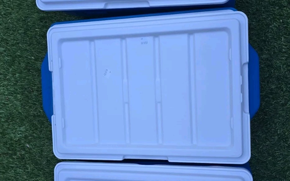 Coleman Party Stacker Cooler Blue Model 6225 Stackable Ice Chest Box 24 ...