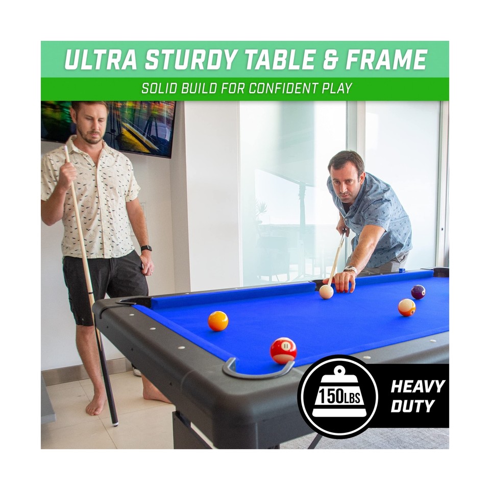 Portable Pool Table Includes Full Set of Balls,2 Cue Sticks,Chalk，Felt ...