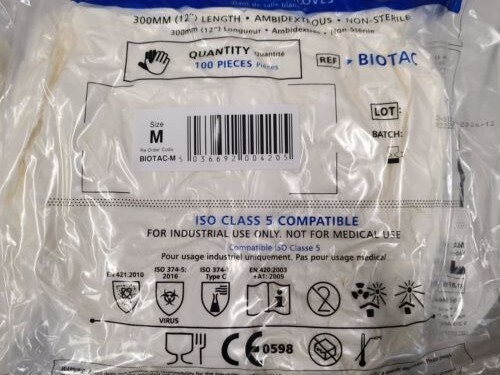 Bioclean Biotac Disposable Gloves Nitrile Powder Free White M 200 Pk | eBay