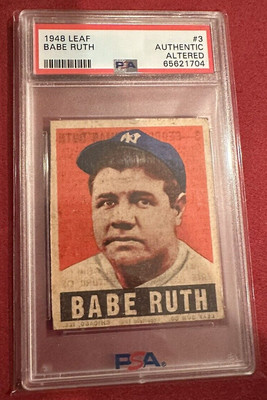 1948 Leaf #3 Babe Ruth PSA Authentic Altered - WELL CENTERED - read description | eBay