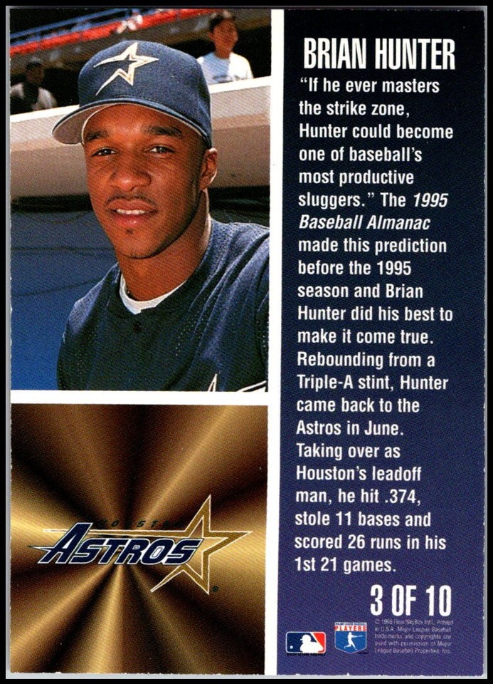 1996 Fleer #3 Brian Hunter - Tomorrow's Legends FREE SHIPPING! | eBay