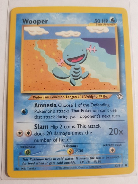 Pokémon TCG Wooper Neo Genesis 82 Regular Unlimited Common for sale ...