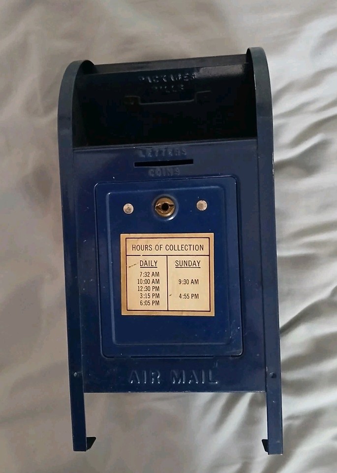 Vintage U.S. Post Office Mail Box Metal Bank Brumberger Made In USA No Key 9” | eBay