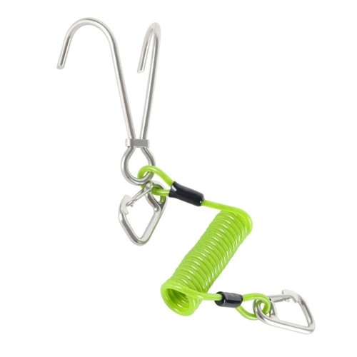 Scuba Diving Reef Hook Dual Hook Spiral Spring Cord 316 Stainless Steel ...