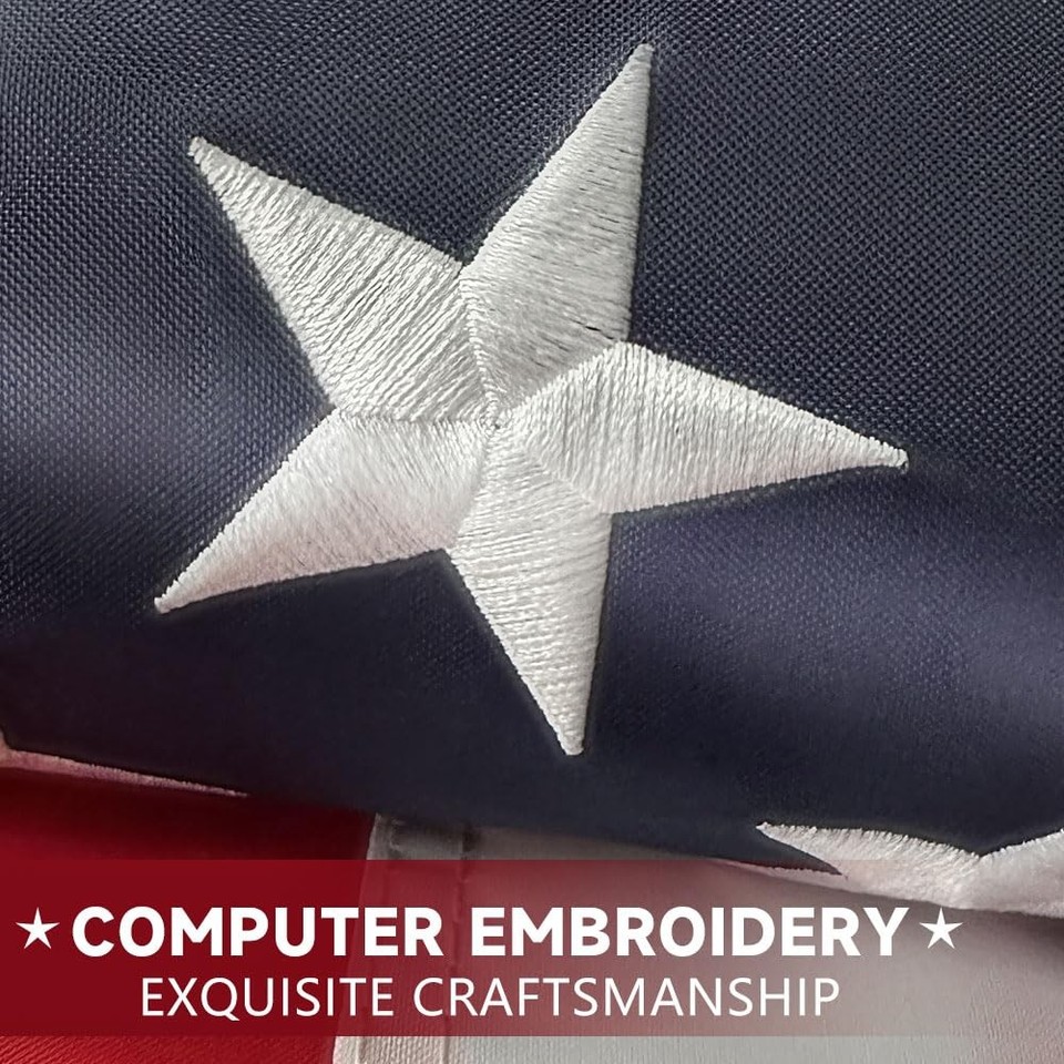 American Flag for Outside 3x5 Ft Embroidered Stars USA Flag Striped ...