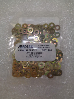 FLAT STEEL WASHERS AN960-10L SA NAS1149F0332P SET OF 200 EACH FN | eBay
