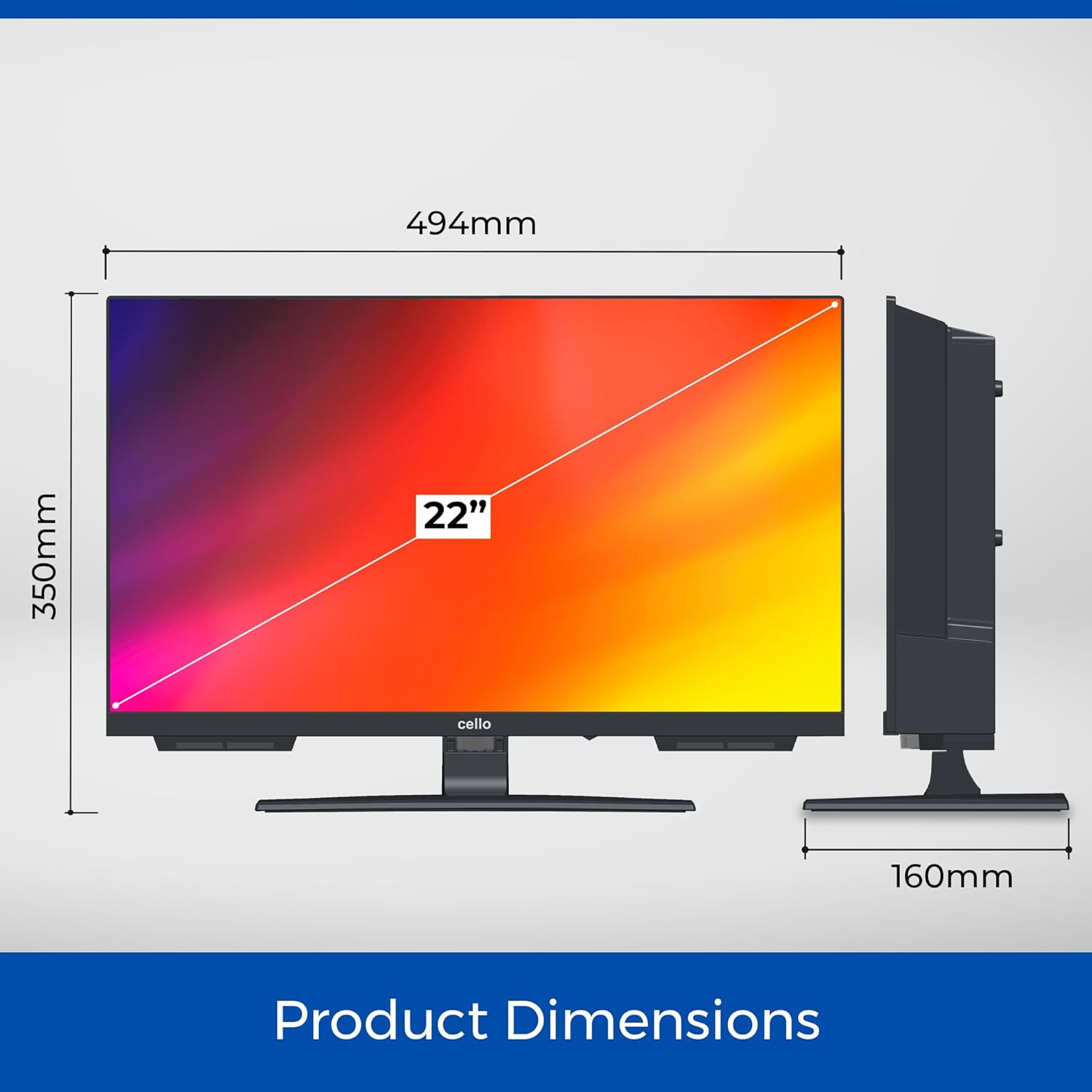 Cello C2224WSH 22" Inch Smart TV WiFi FULL HD FREEVIEW PLAY GREAT SOUND ...