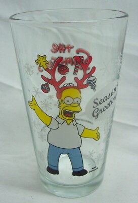 The Simpsons CHRISTMAS "SEASON'S GREETINGS" HOMER 5" PINT DRINKING ...