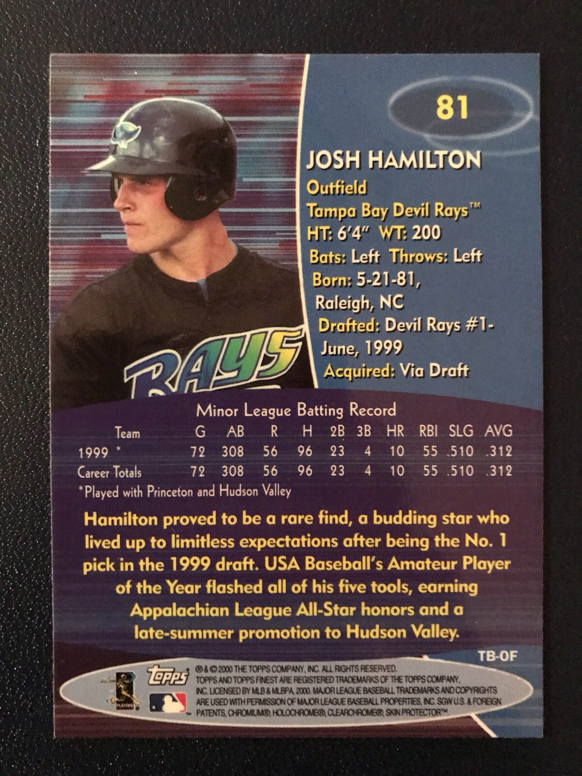 2000 Topps Finest - #81 Josh Hamilton for sale online | eBay