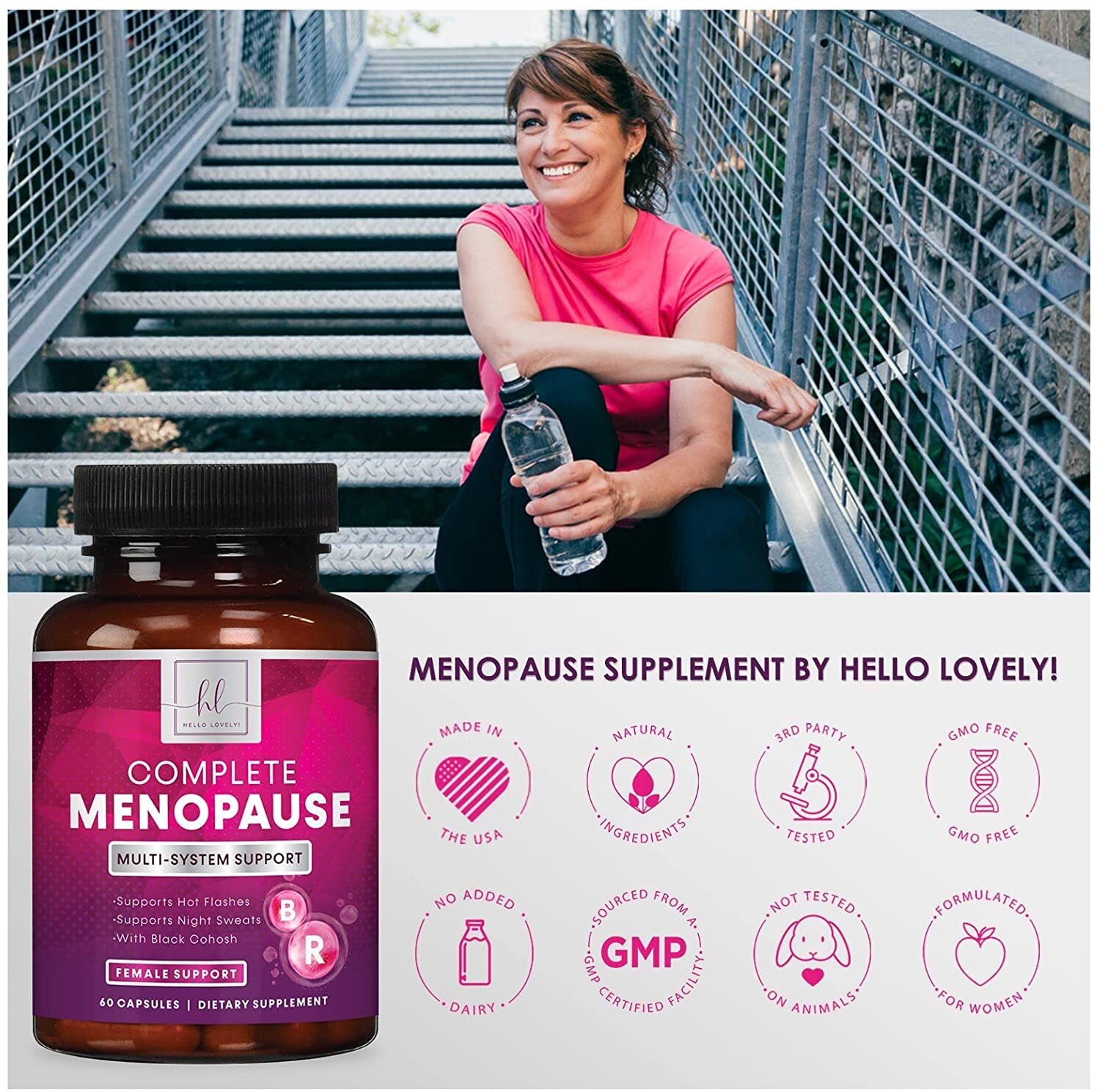 Menopause Supplements Extra Strength Hot Flash Support 1256 mg ...