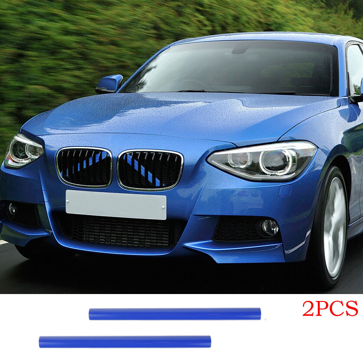 Grill Bar V Brace Grille Trim Strips Cover Blue For BMW F30 F20 1 2 3 4 ...