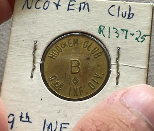 NCO & EM Club 9th Inf Div "B" Military Trade Token L2 | eBay