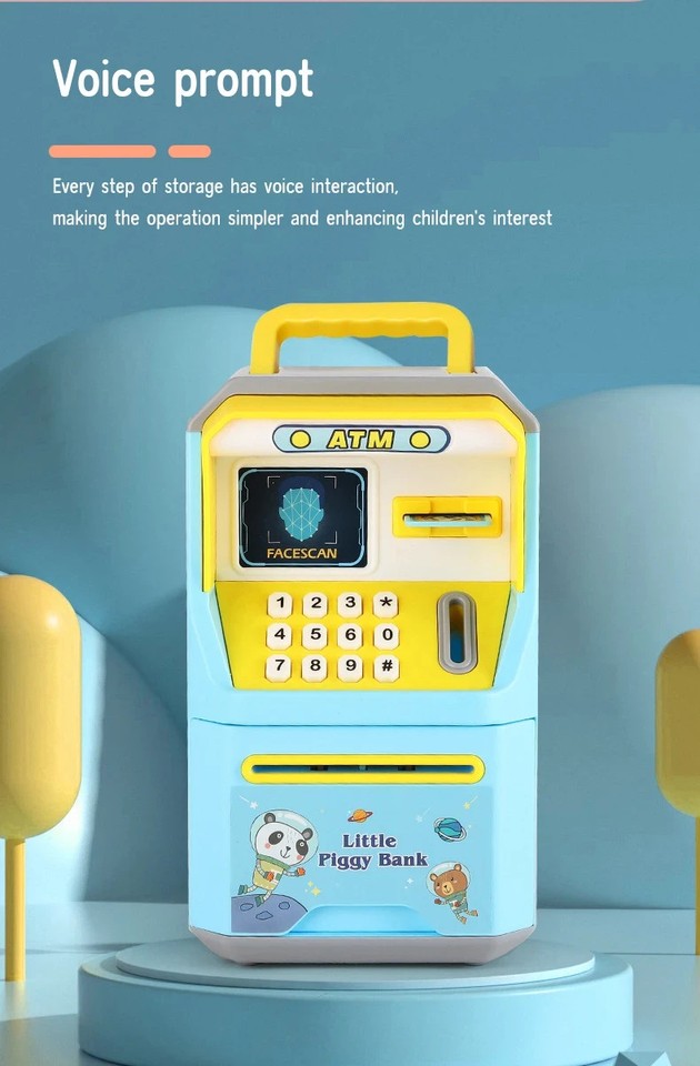 New ATM Machine Safe Box Money Bank ATM Music Coin Box Cartoon Bank ...
