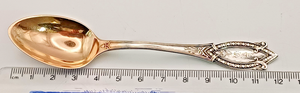 John Polhamus Sterling Silver Tea Spoon Diamond Pattern Ford & Tupper ...