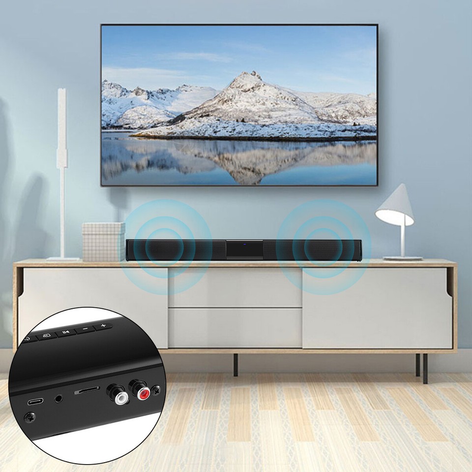 Wireless Sound Bar 4 Speaker System BT Subwoofer TV Home Speaker ...