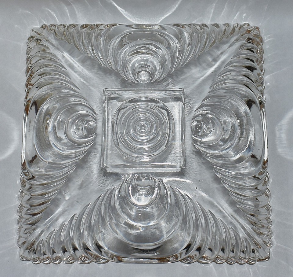 Antique Crystal Glass ServingTray/Confection Hazel Atlas Gold Regency ...