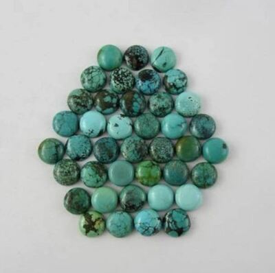 Natural Tibetan Turquoise Gemstone Round Shape Turquoise Cabochon 6 MM ...
