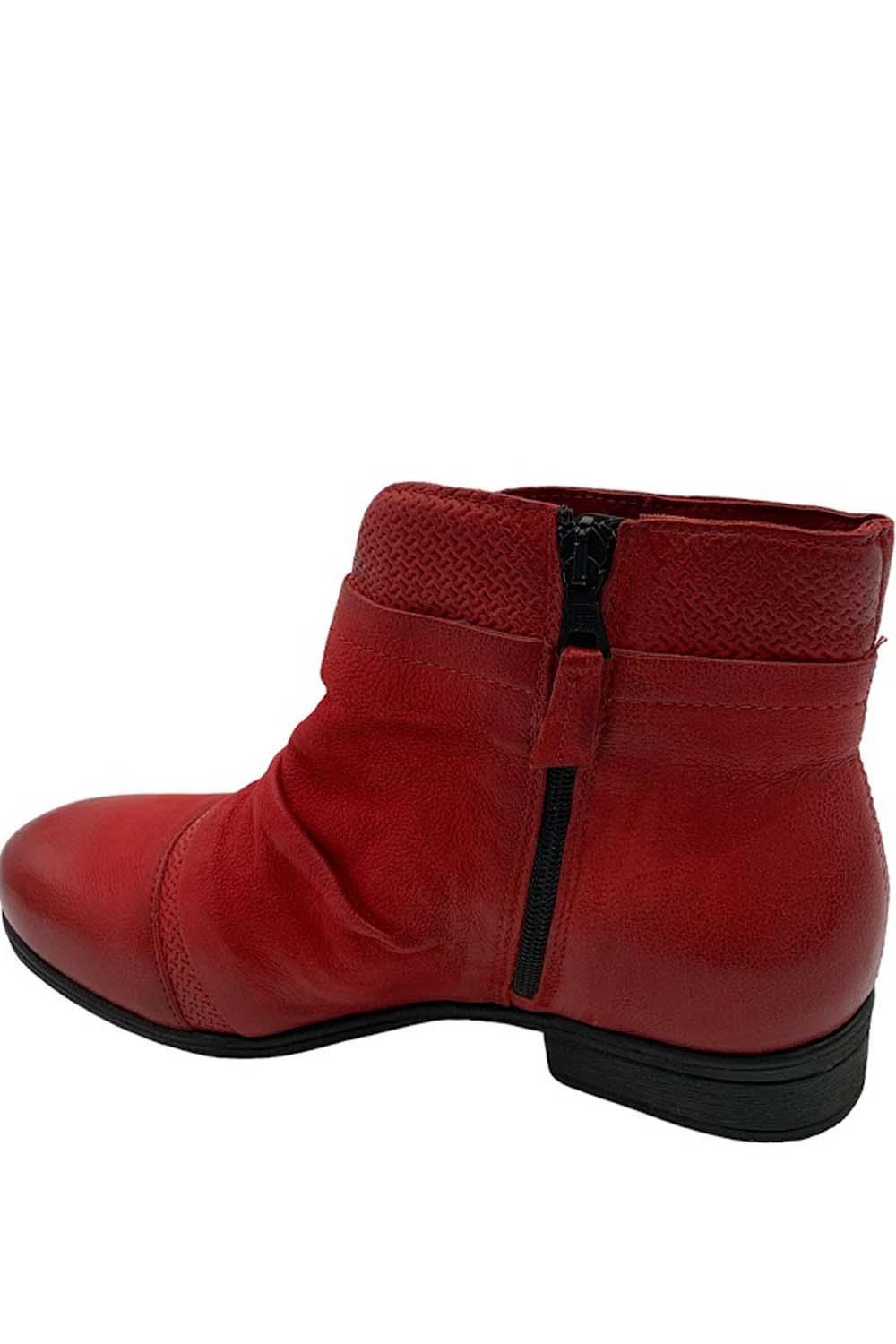 Miz Mooz Leather Zippered Ankle Boots Sunny Red | eBay