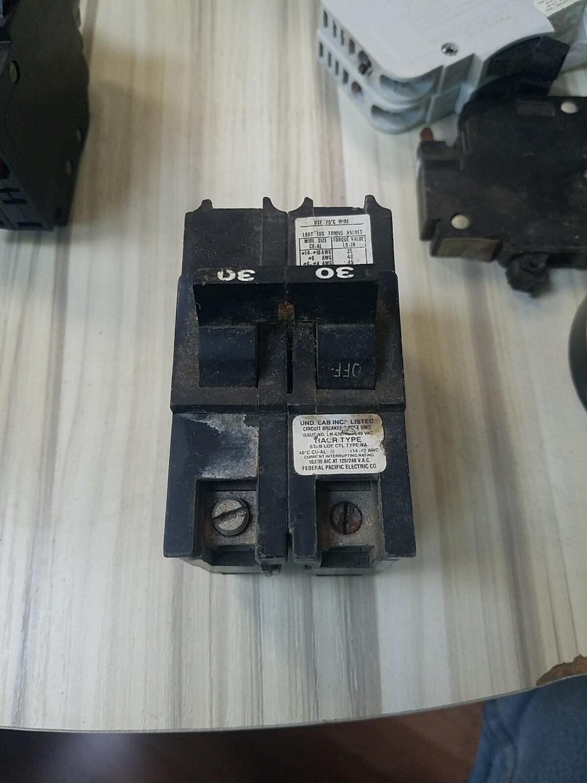 30 Amp Federal Pacific Stab Lok FPE 2 Pole 2" Wide Type NA Breaker | eBay