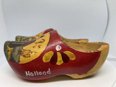 Vintage Volendam Holland Wooden Childs Dutch Shoes/Clogs | eBay