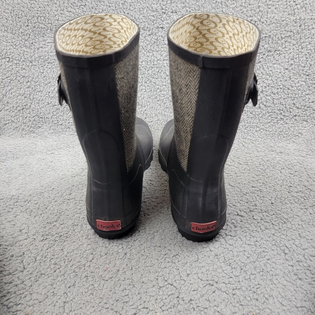 Chooka Classic Mid Cafe Racer Herringbone Waterproof Rain Boot Online ...