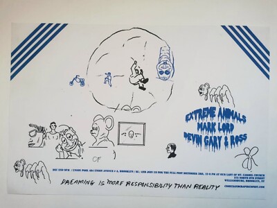 Poster Risographie CF Christopher Forgues 2007 Extreme animals, signé ...