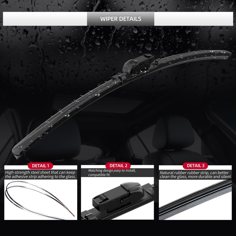 Front and Rear Windshield Wiper Blades for BMW X3 G01 2025, Quiet and ...